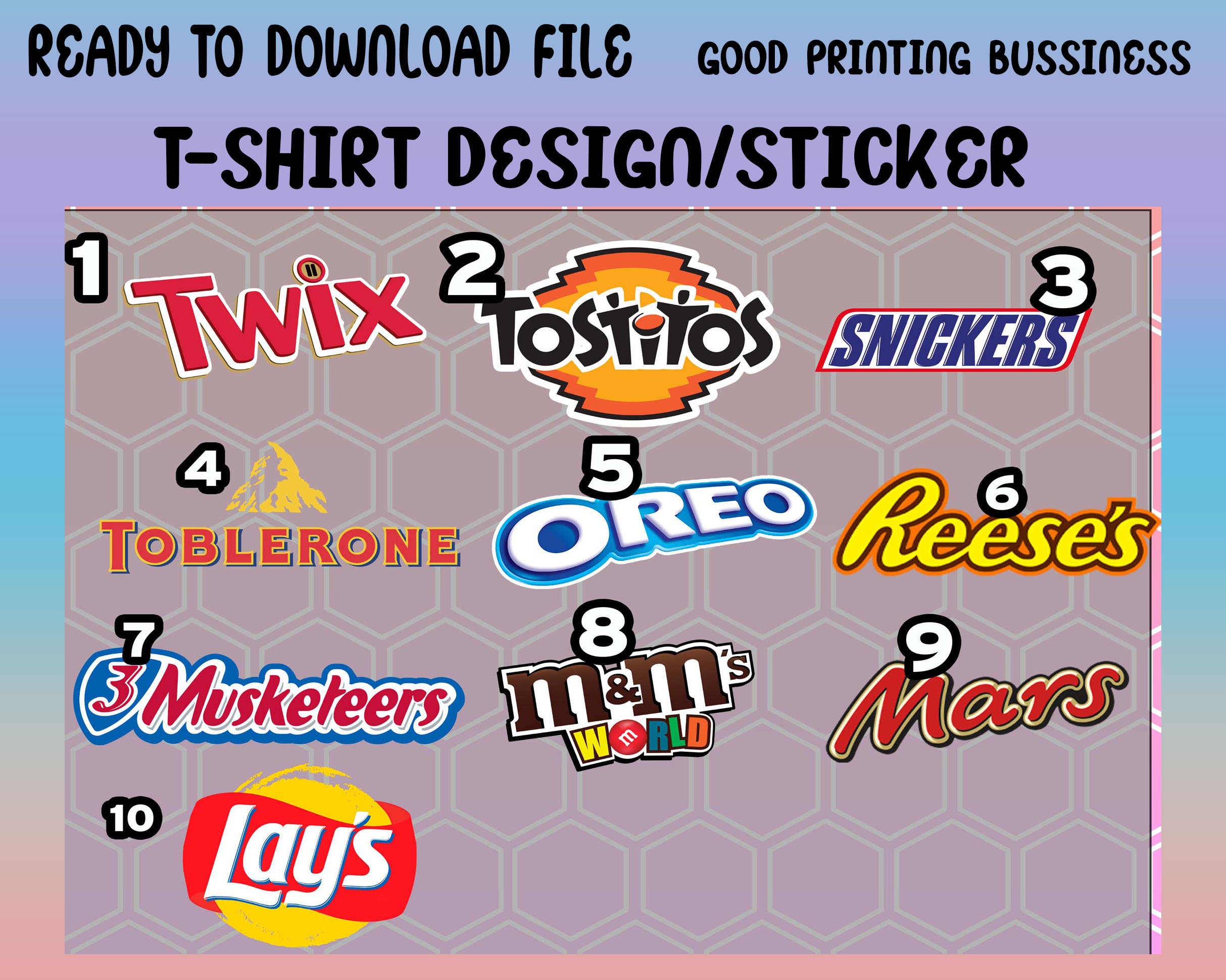 Snacks Chocolate Digital File Design for T-shirt Ready to Download Good ...
