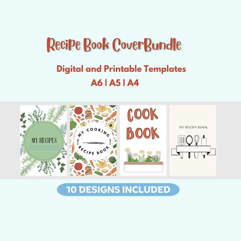 Printable Personalized Cook Book Covers - Etsy