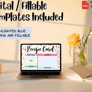 Recipe Card Bundle | 3 Design Options | 3 Size Templates A6 - A5 - A4 ...