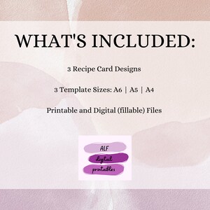 Recipe Card Bundle 3 Design Options 3 Size Templates A6 - Etsy