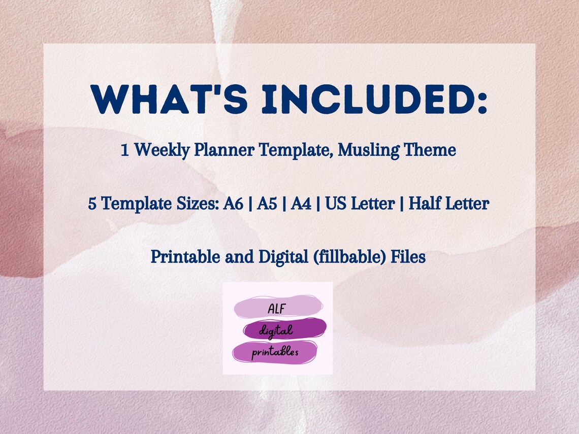 Mushlings Weekly Planner | Fillable Printable Template (digital) - Etsy