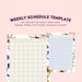 Dried Floral Weekly Schedule Template | Printable & Fillable (digital ...