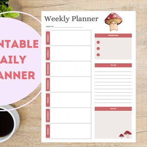 Mushlings Weekly Planner Template | Digital | Fillable | Printable ...