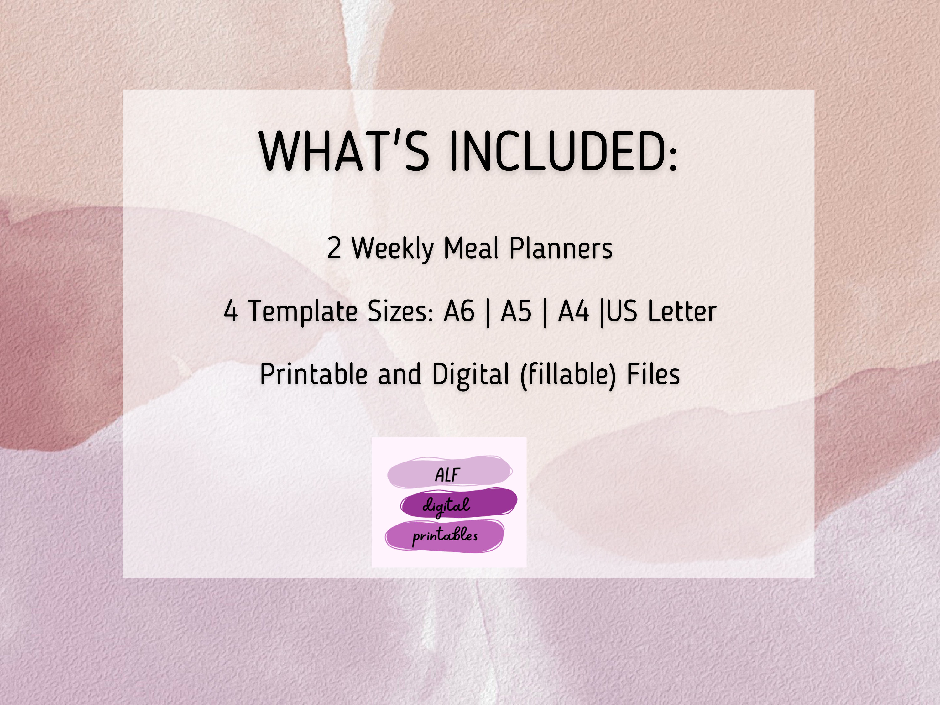 Weekly Meal Planner | Sunday & Monday Start | Printable | Digital ...