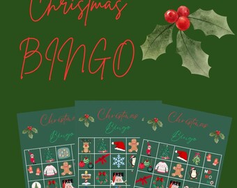 Editable Customizable Christmas Holiday Themed Bingo Card for Instagram ...