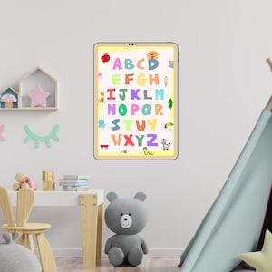 ABC Poster Alphabet Poster With Whimsical Pictures Educational ...
