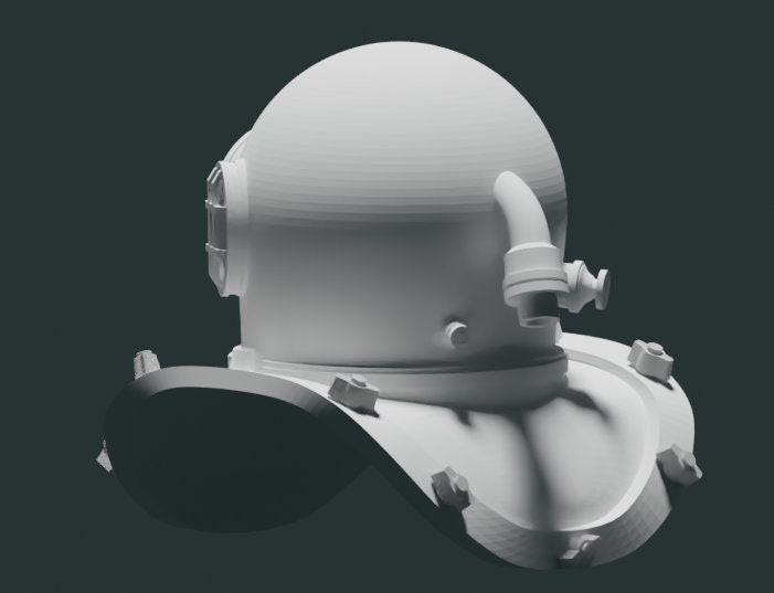 Classic Styled Deep Sea Diver Helmet STL for 3D Printing - Etsy