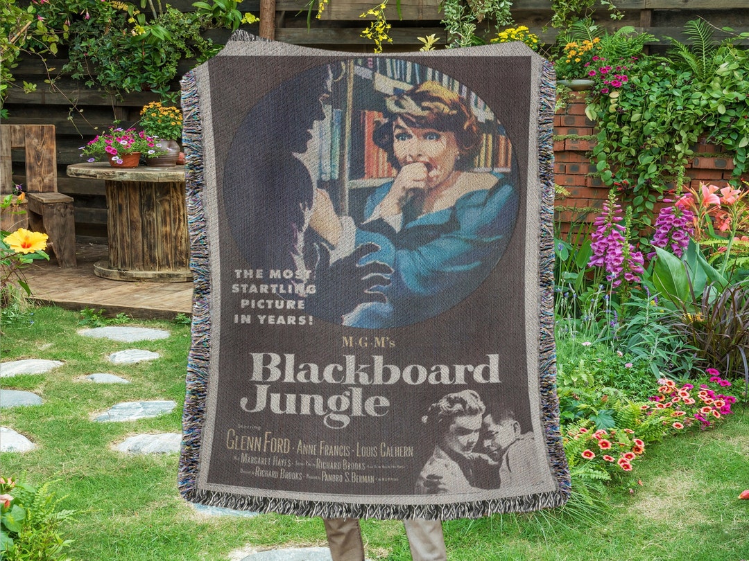 1955'S Blackboard Jungle Movie Tapestry Blanket, Vintage Movie Poster ...