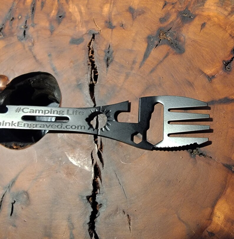 Personalized 12 IN 1 Camping Spoon, Fork Multi Tool With a Wrench Knife ...