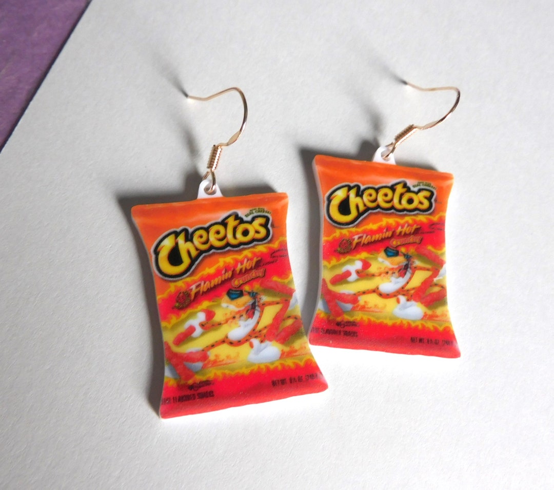 Earrings, Bag of Cheetos Flamin' Hot Charms, Gift for Women, Resin, Fun ...