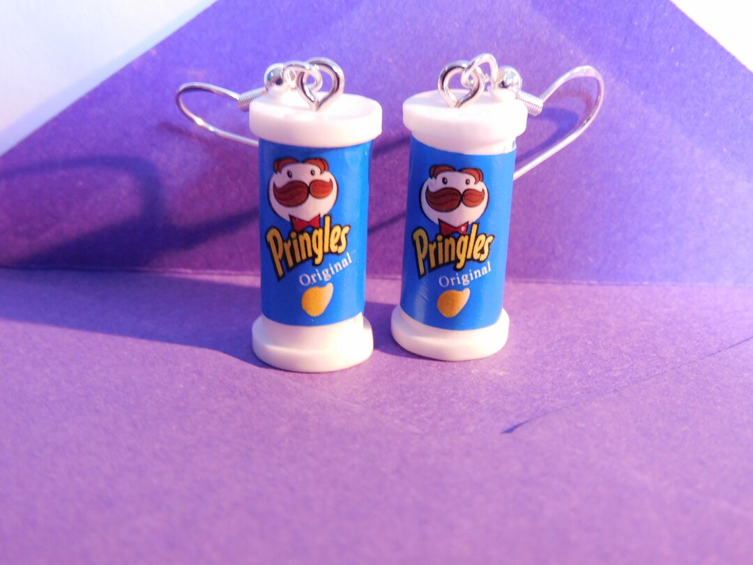 Earrings, Cheddar and Sour Cream Pringles Charm, Sterling Silver 925 ...