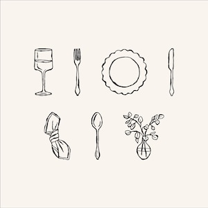 Table Setting Graphics - Wedding Menus, Dinner Party Menu Design ...