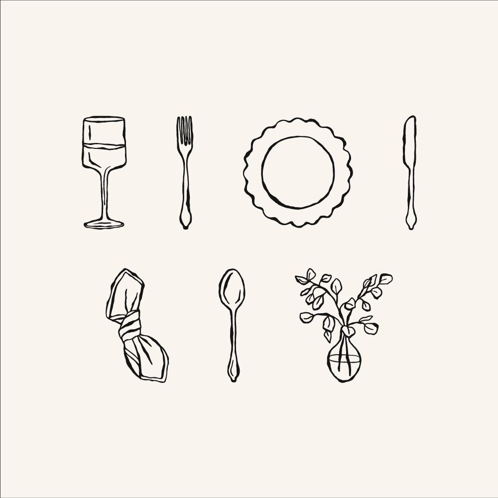 Table Setting Graphics - Wedding Menus, Dinner Party Menu Design ...