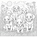 Multiple Cute Puppy's Coloring Pages for Kids - Etsy