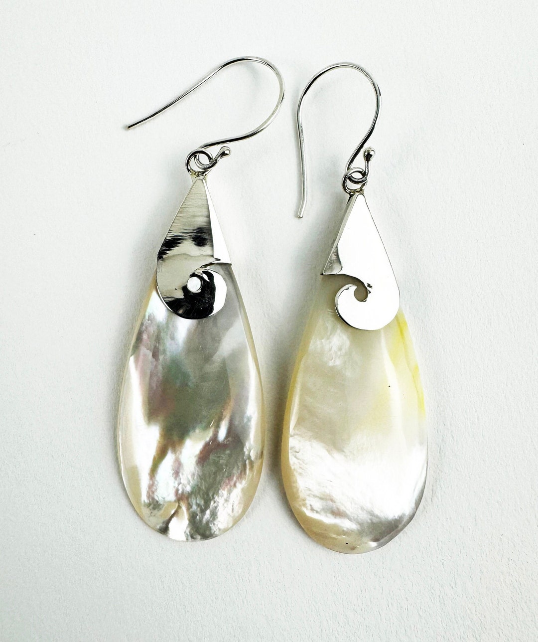 Natural Pearl White Bali Indonesian 925 Solid Sterling Silver Drop ...