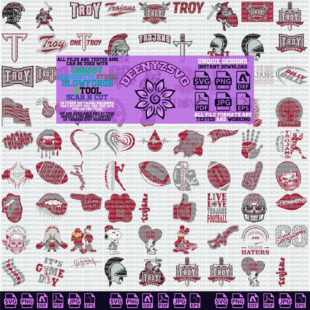 Troy SVG, Trojans SVG, University, College, Athletics, Football ...