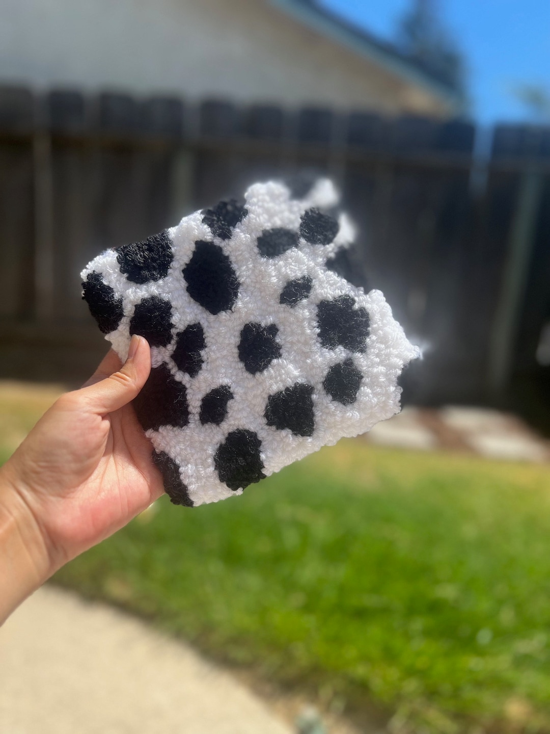 Cow Print Oversize Decor Coaster, Decor Coaster, Black and White ...