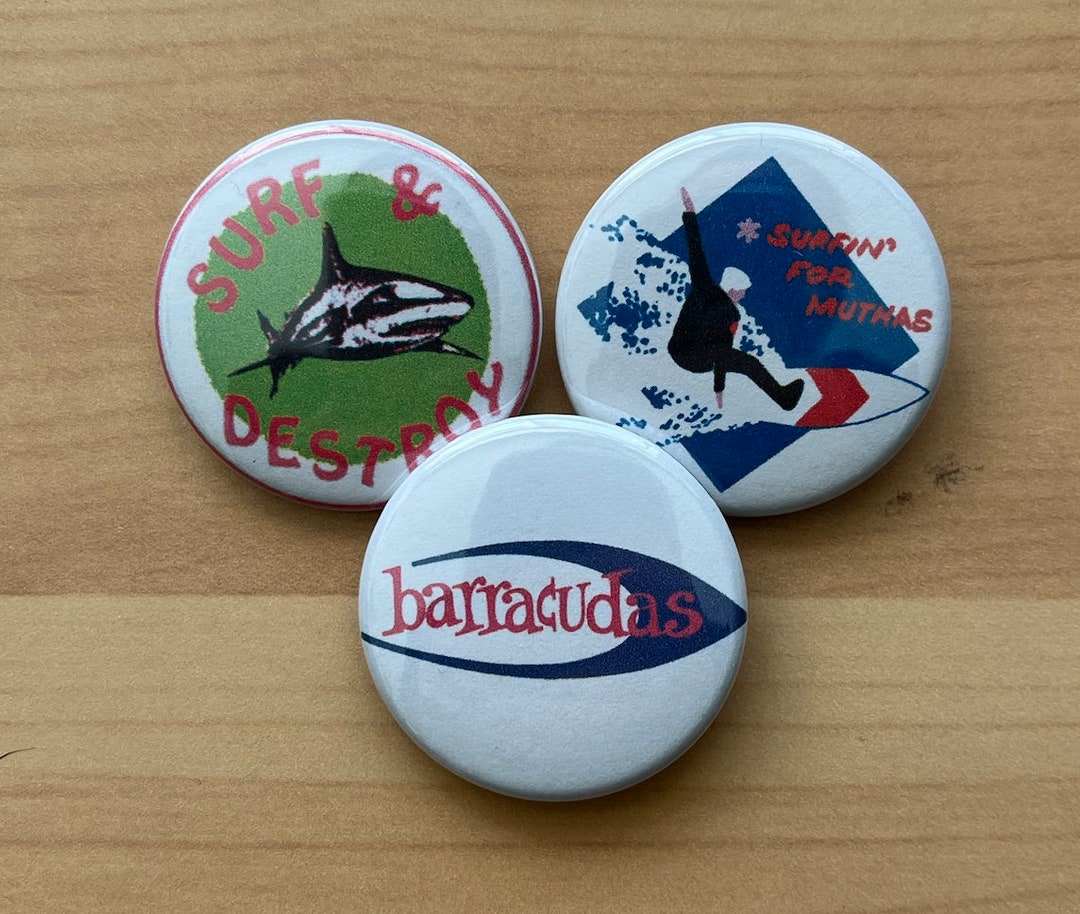 BARRACUDAS British Garage Rock Punk Pin Badge Button Summer Fun ...