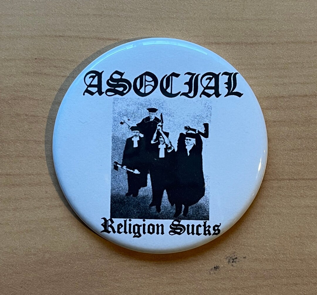 ASOCIAL Swedish Hardcore Punk Pin Badge Button Crude Ss Totalitär ...
