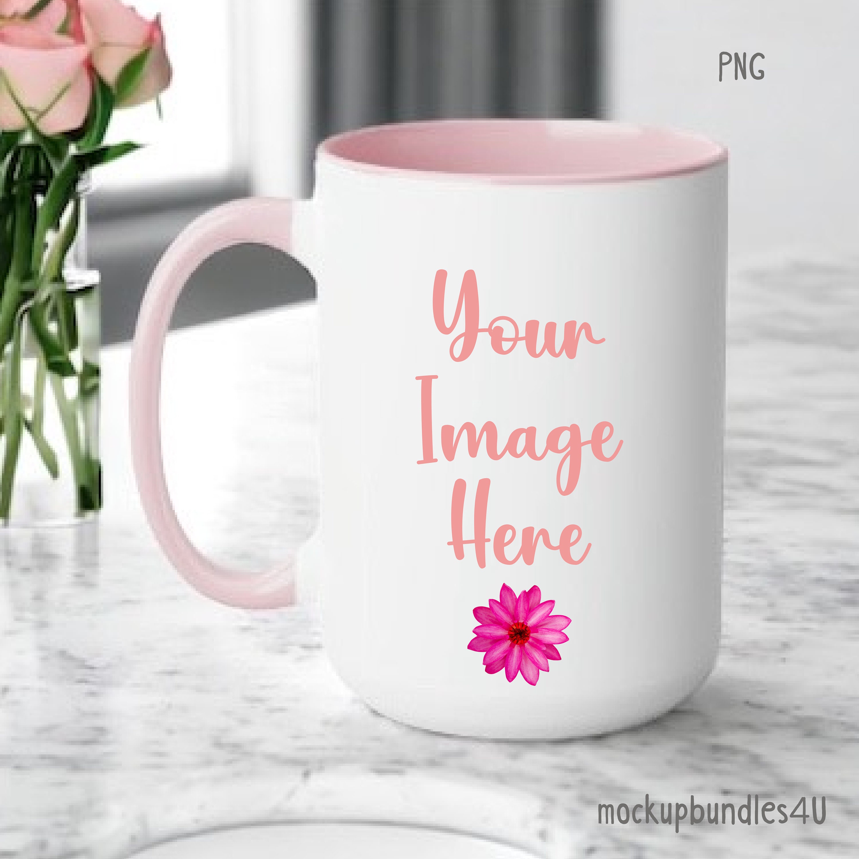 Mug Mockup Pink Handle, Mockup Mug Fall Mockup, 11oz, 15 Oz Coffee Mug ...