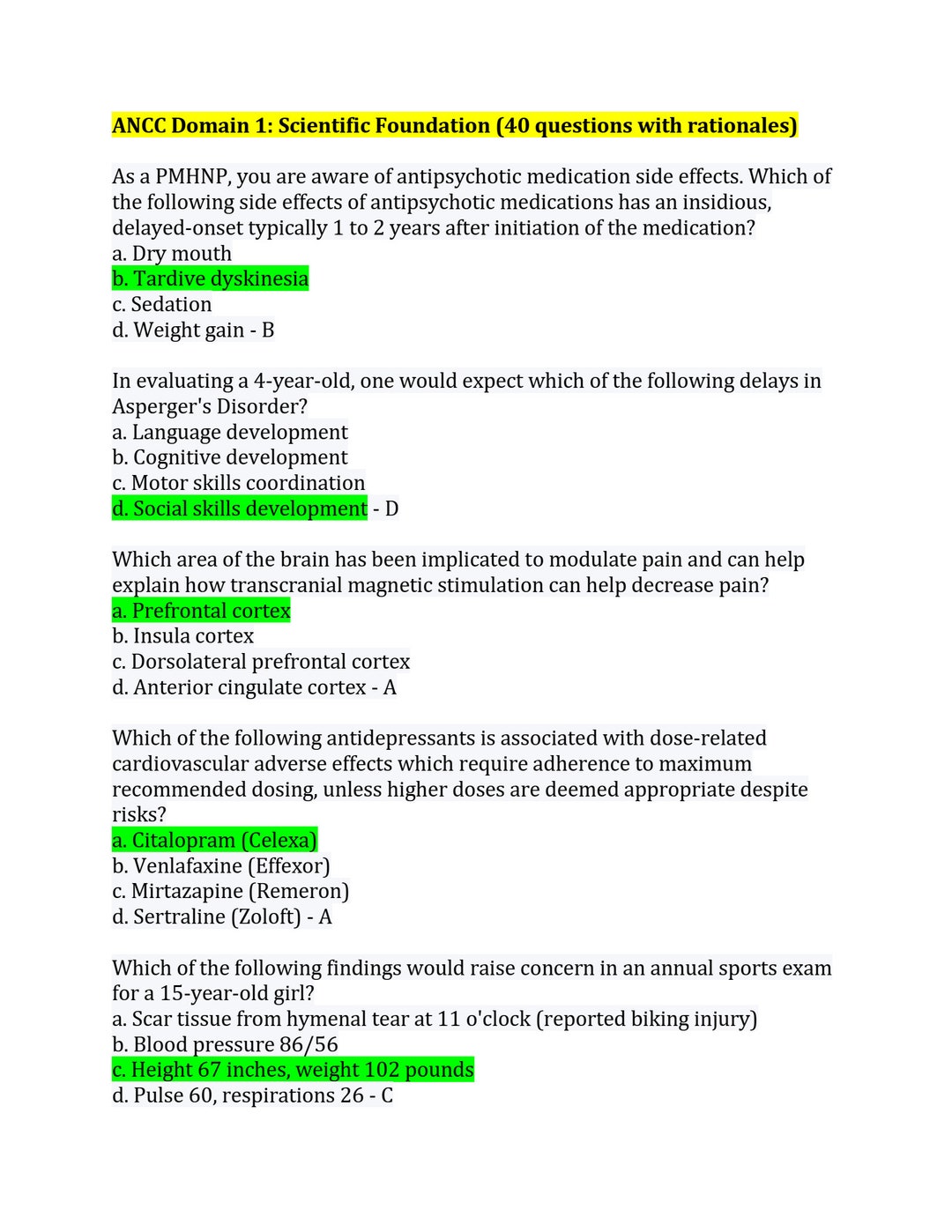 ANCC IQ Domains 1-5 Qbank Answered All Correctly Answered Latest ... ANCC IQ Domains 1-5 Qbank Answered All Correctly Answered Latest ...