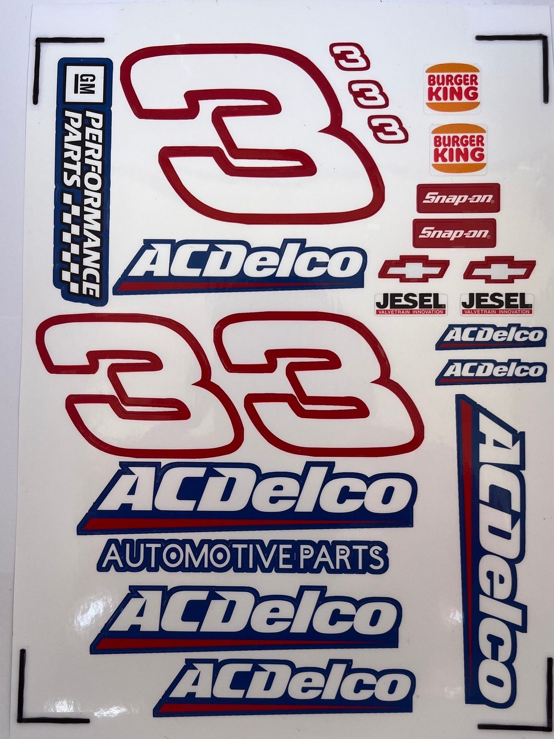 1/10 Scale AC DELCO #3 Vinyl Decal Sheet - Etsy