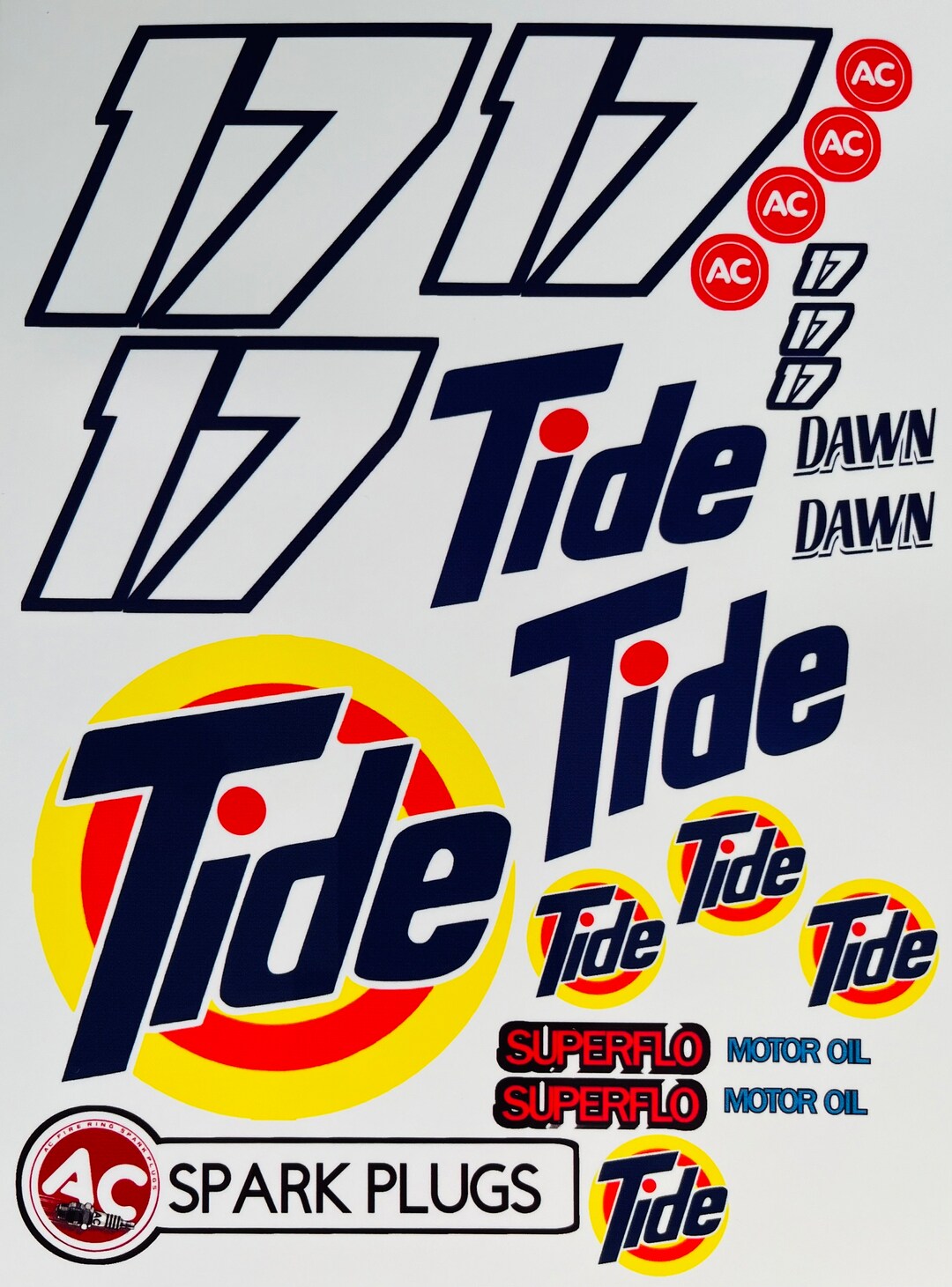 1/10 Scale Tide # 17 Vinyl Decal Sheet - Etsy