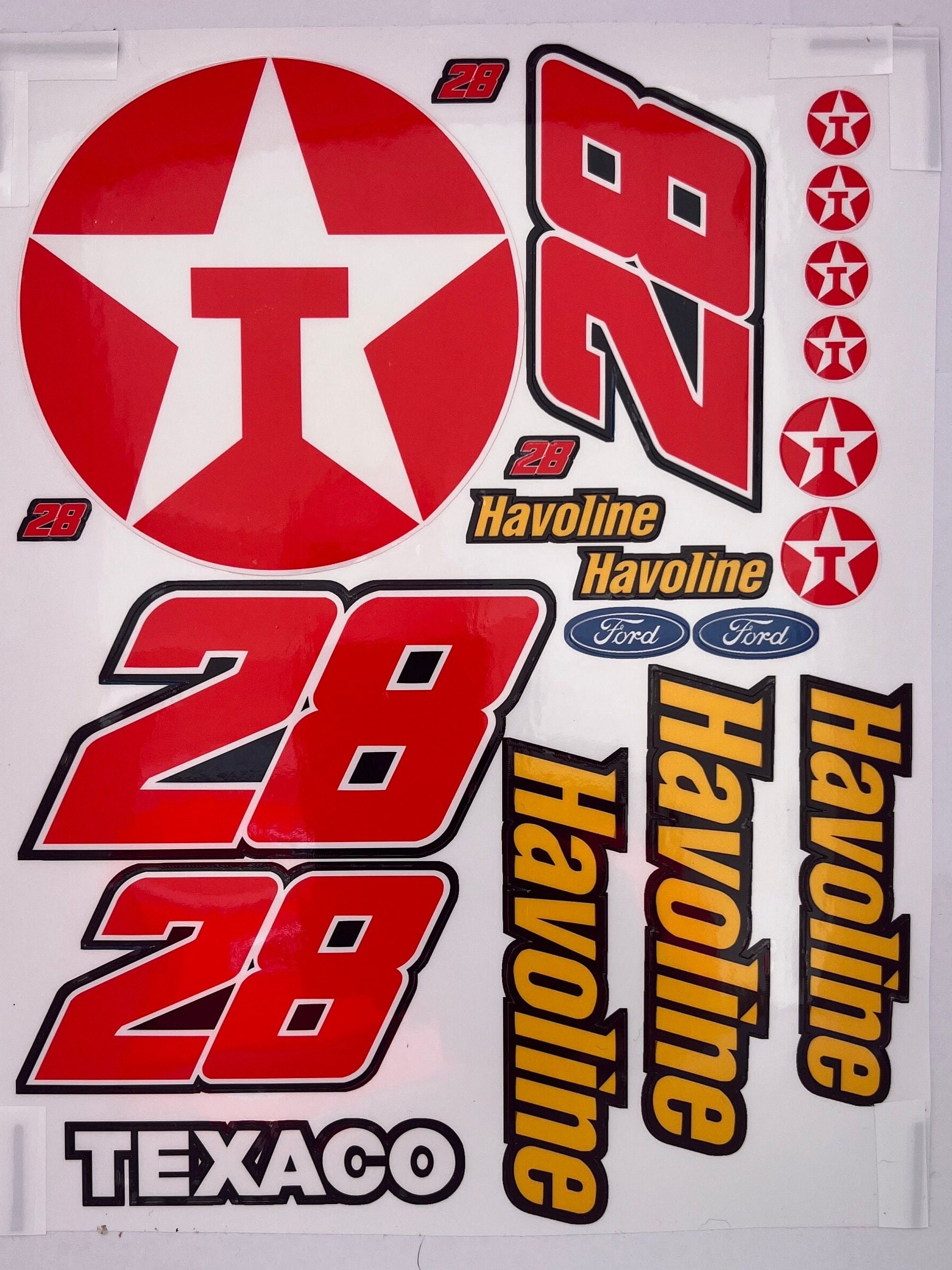 1/10 Scale “havoline Texaco #28 Vinyl Decal Sheet - Etsy