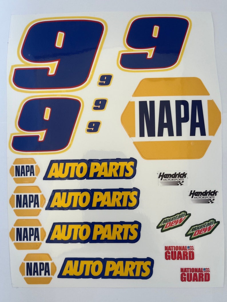 1/10 Scale NAPA #9 Vinyl Decal Sheet - Etsy