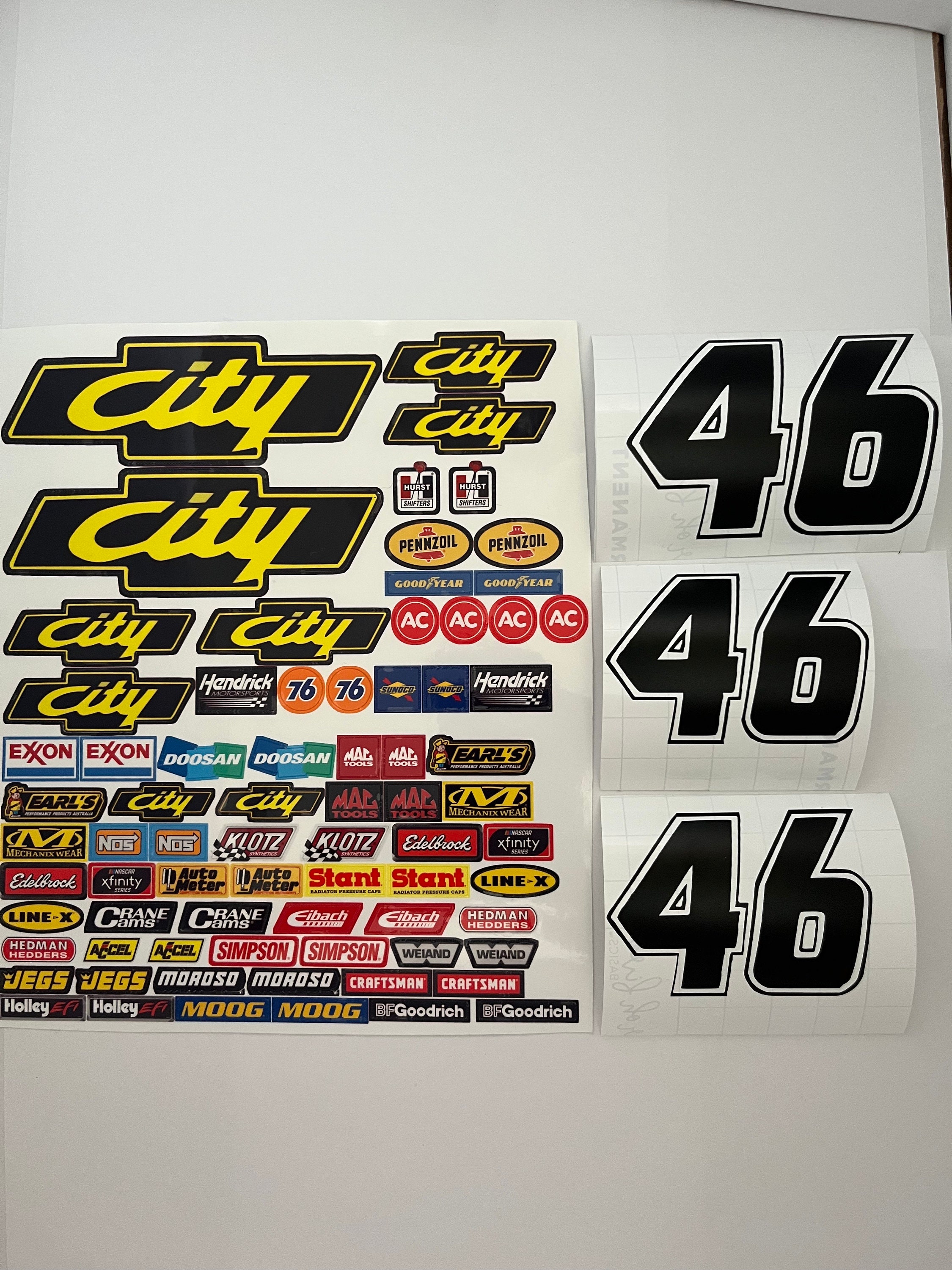 1/10 Scale “days of Thunder City Chevrolet “ #46 Vinyl Decal Sheet - Etsy