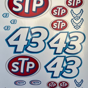 1/10 Scale STP #43 Vinyl Decal Sheet - Etsy
