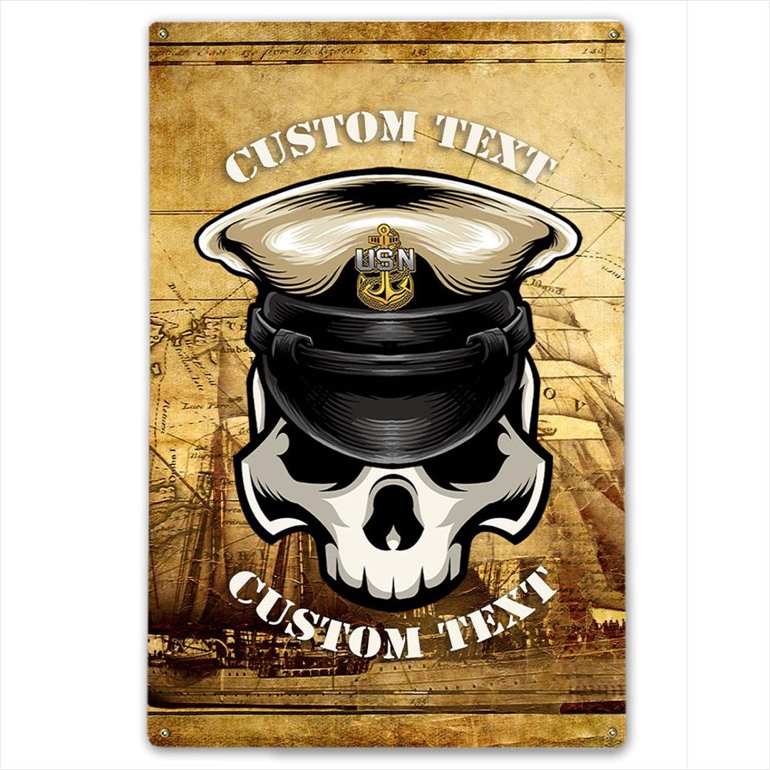 US Navy Chief Old School Metal Sign Tested Tried Trued Goat Locker Gift ...