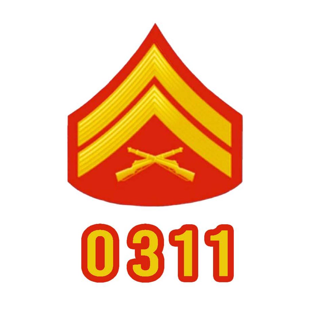 USMC Corporal Rank MOS Sticker, Chevrons Marine Corps US Marine ...