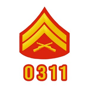 USMC Rank MOS Sticker, Chevrons Marine Corps US Marine Military Decal ...