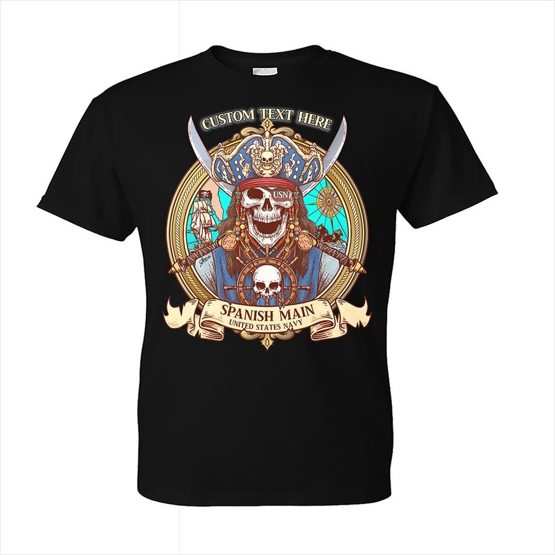 US Navy Raging Main Shirt USN Caribbean Jolly Roger Pirate Prior ...