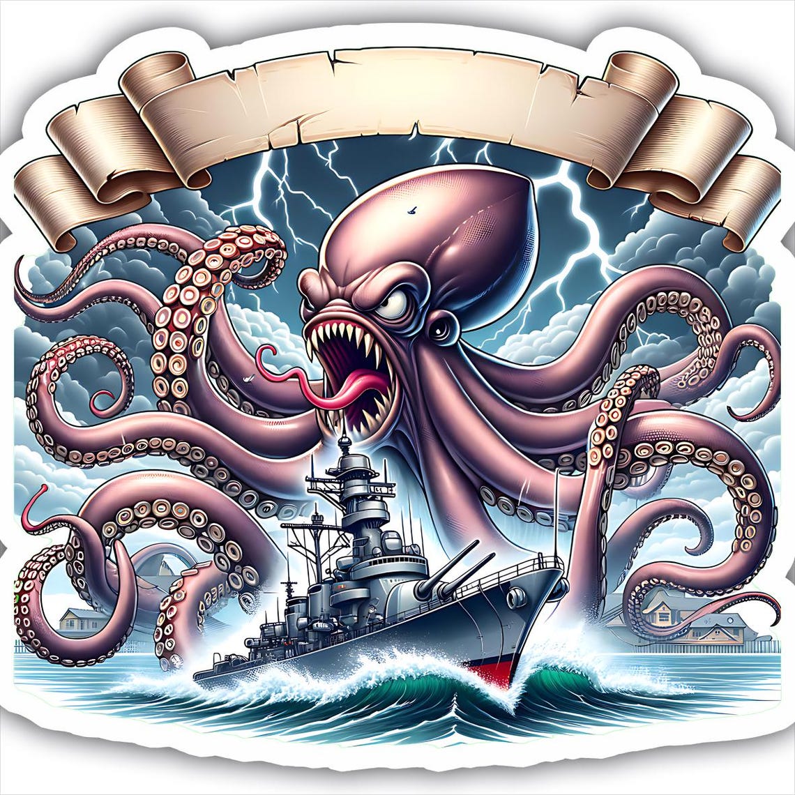US Navy Kraken Decal Naval Monster Decal US Navy Surface Warfare Decal ...