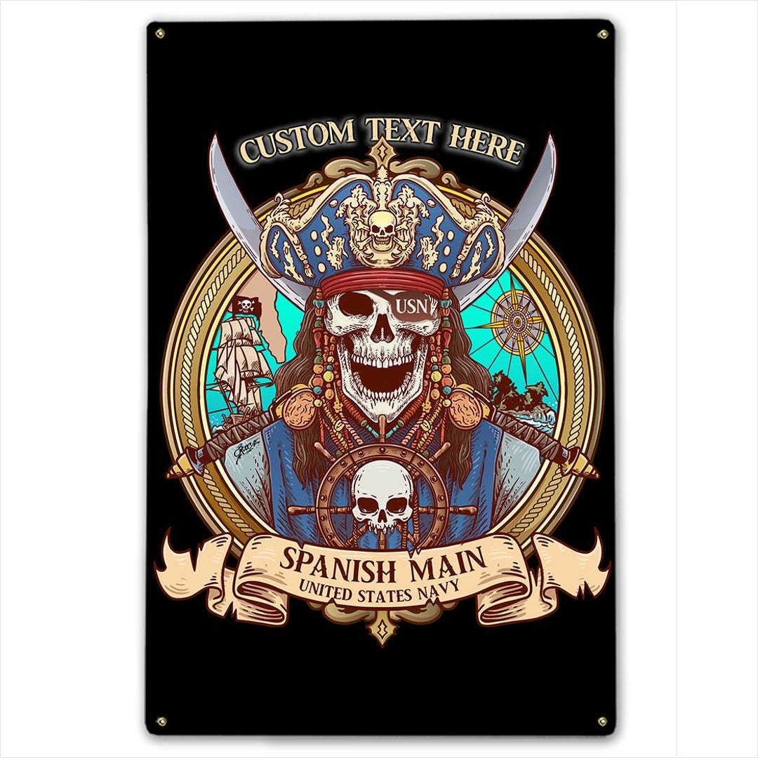 US Navy Spanish Main Caribbean Pirate Certificate Warship Boat Squadron ...