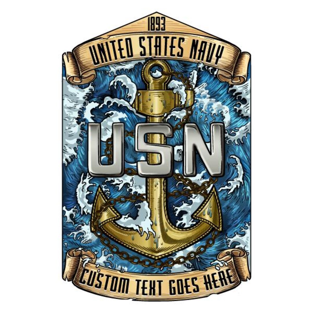 US Navy Chief Anchor Wet 1893 Goat Locker USN Military Custom Decal - Etsy