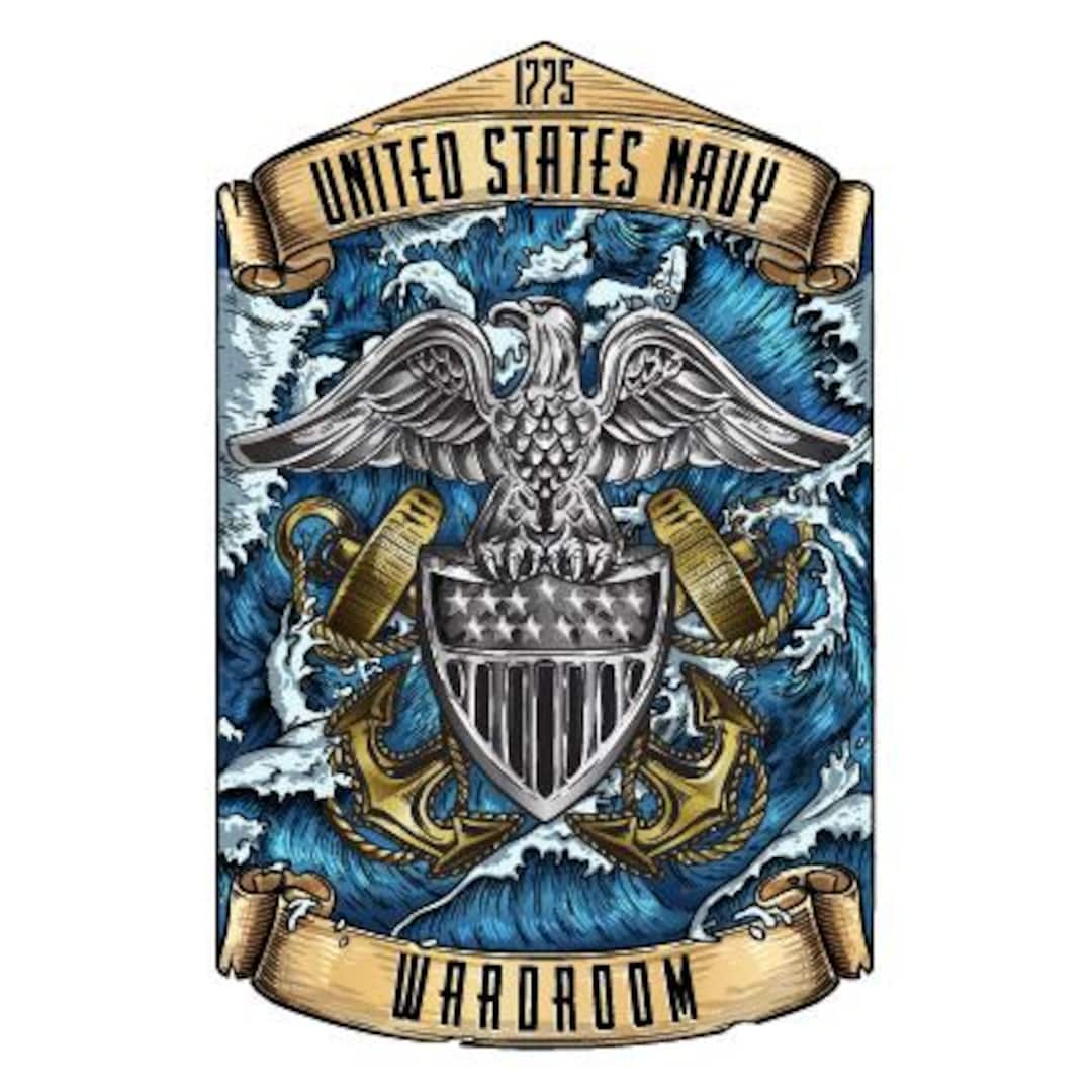 US Navy Officer Decal Officer Crest Decal Wardroom US Navy Veteran ...