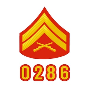 USMC Corporal Rank MOS Sticker, Chevrons Marine Corps US Marine ...