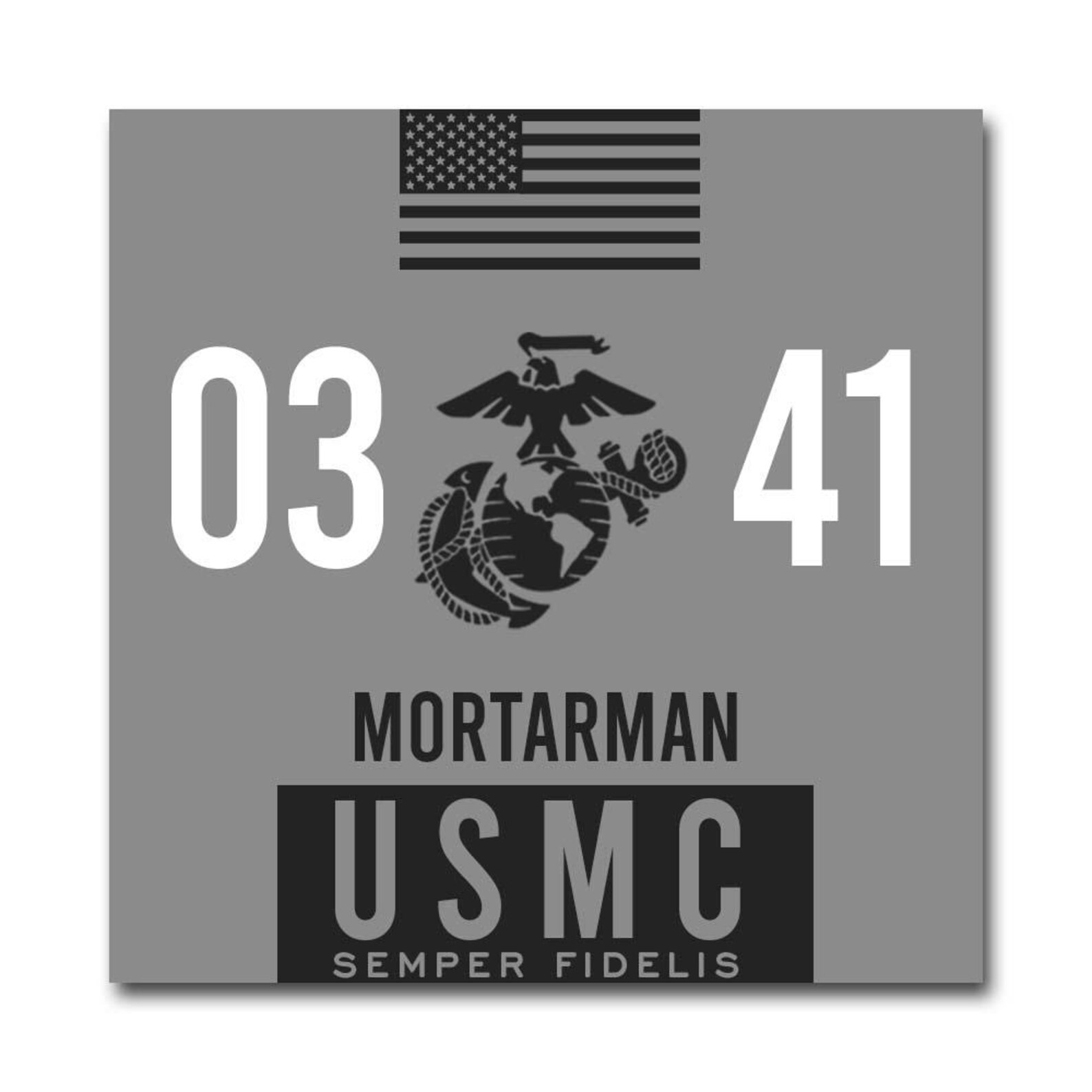 USMC MOS Tactical Gray Military Decal Marine Corps Mos Decal US Marine ...