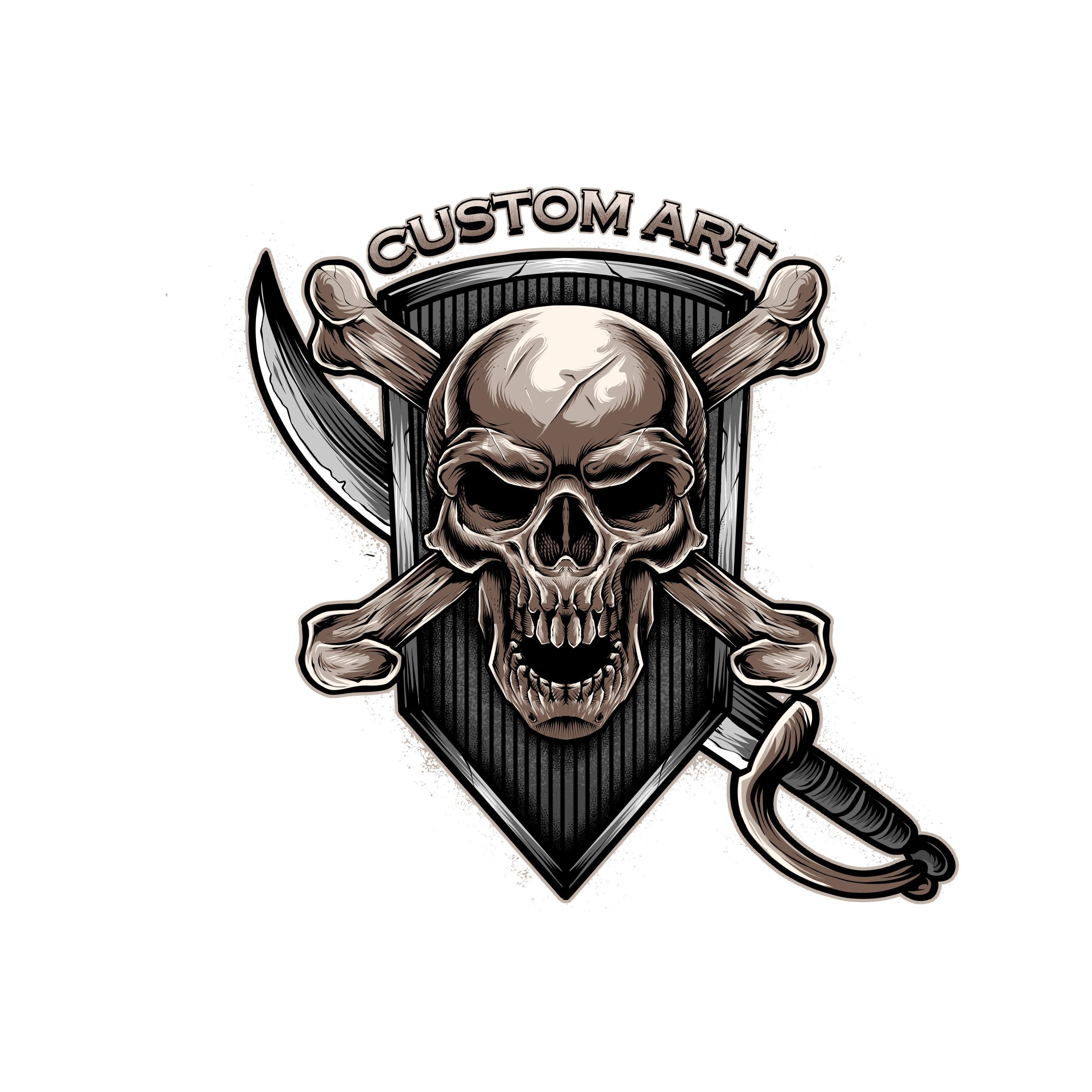 Pirate Skull Shield Cutlas Decal, Jolly Roger, USN Veteran, Prior ...