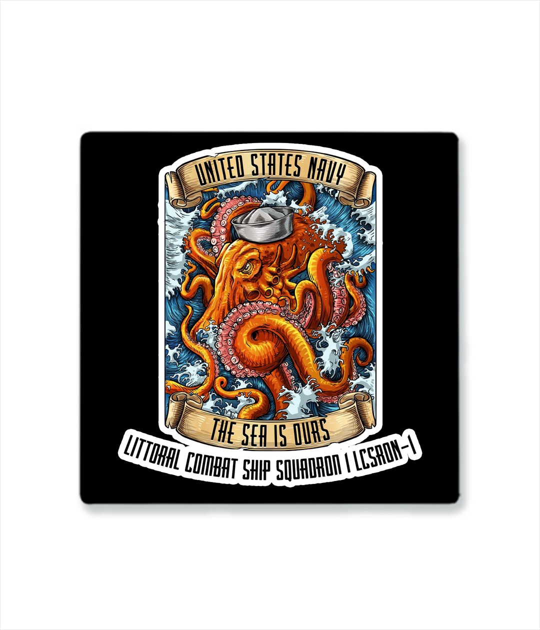 US Navy Command Warship Squadron Boat Kraken USN Enlisted Porcelain 4 ...