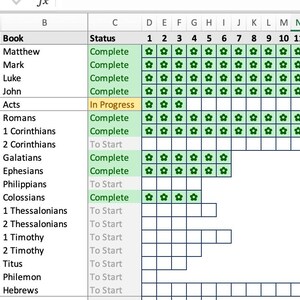 Automated Bible Tracker W/ Reading Plans | Excel Bible Reading Plan ...