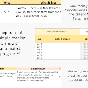Automated Bible Tracker W/ Reading Plans | Excel Bible Reading Plan ...