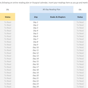 Automated Bible Tracker W/ Reading Plans | Excel Bible Reading Plan ...