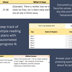 Automated Bible Tracker W/ Reading Plans | Excel Bible Reading Plan ...