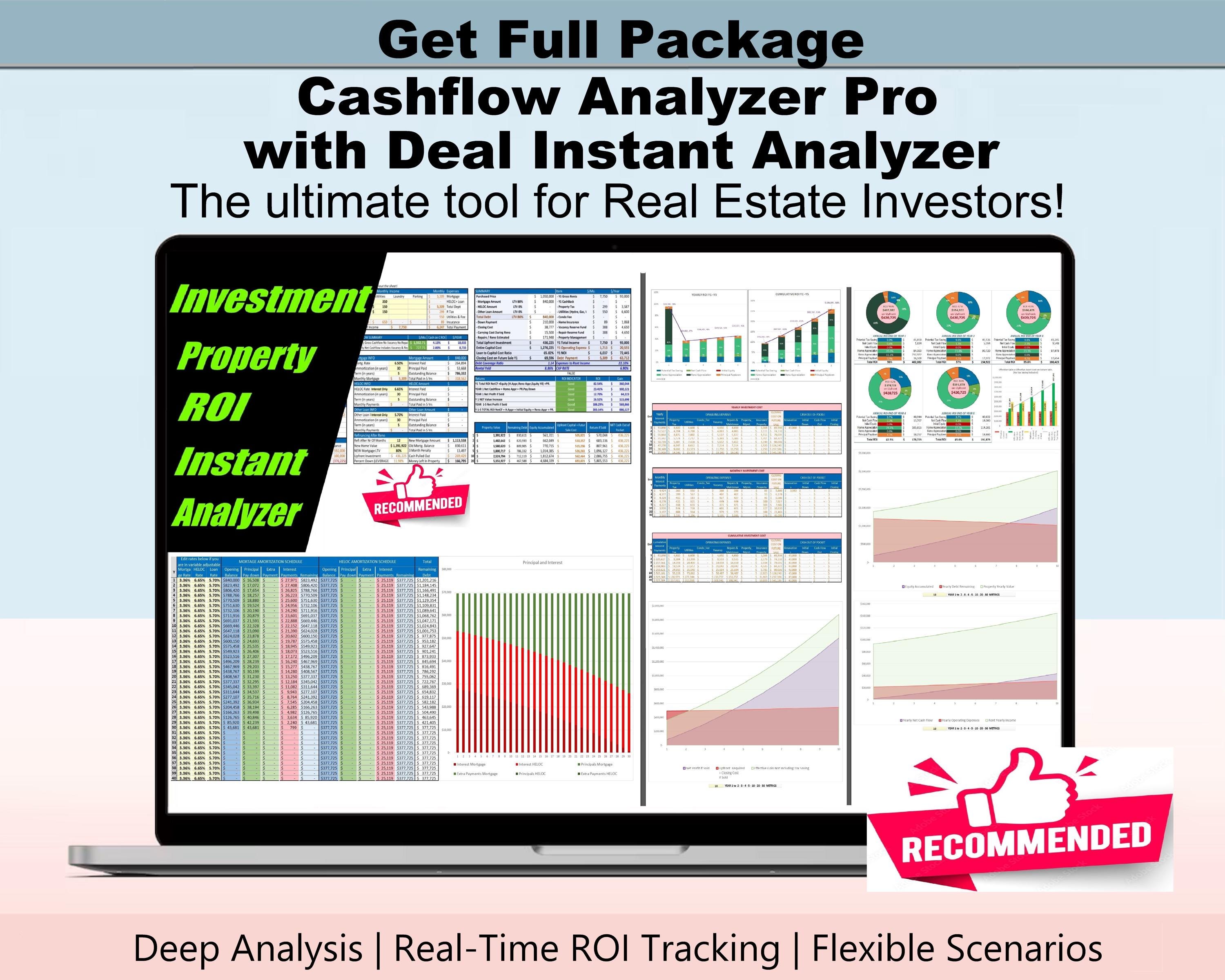 Get Full Package Cashflow Analyzer Pro With Deal Instant Analyzer. Real ...