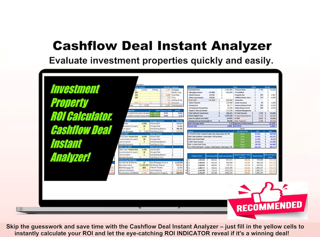 Cashflow Deal Instant Analyzer for Real Estate Investment Rental ...