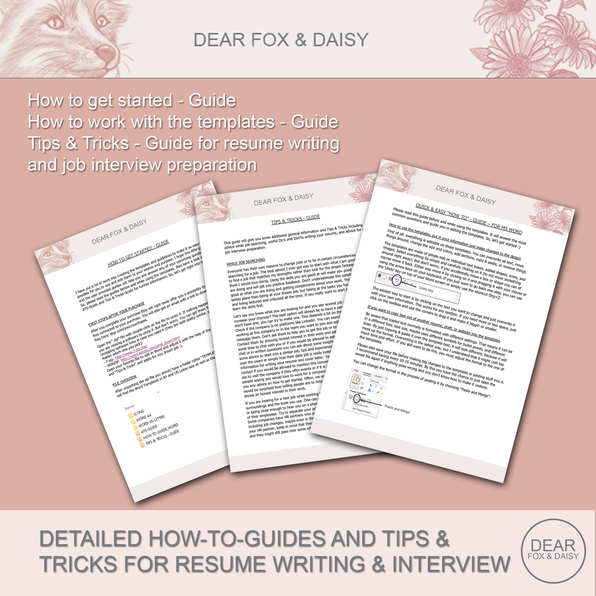 Monogram Resume Template Word Modern CV Design - Etsy